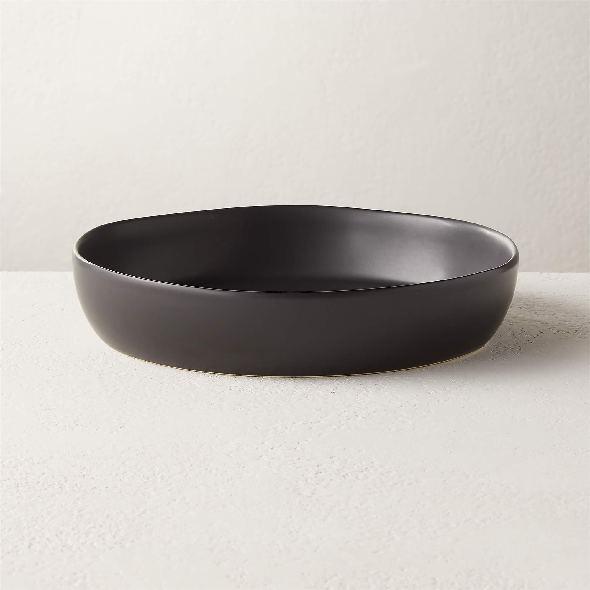 Crisp Modern Matte Black Pasta Bowl | CB2
