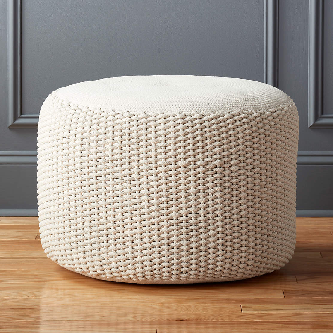 Square Black Buffalo Leather Pouf + Reviews | CB2 Canada