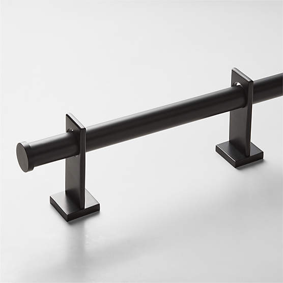 Modern Matte Black Blackout Curtain Rod 48"-88"x1.25" + Reviews | CB2