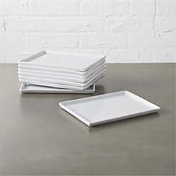 Cuatro Rectangular White Serving Platter Large + Reviews | CB2