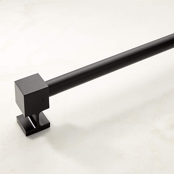 Modern Matte Black Blackout Curtain Rod 48"-88"x1.25" + Reviews | CB2