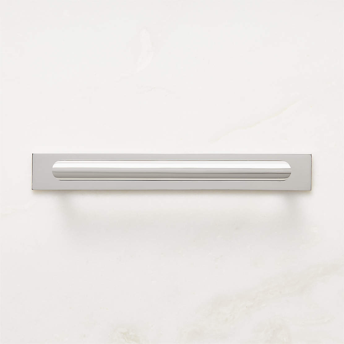 Damon Polished Nickel Handle with Back Plate 6" + Reviews | CB2