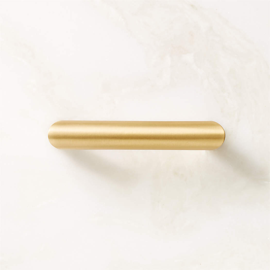 Curveaux Curved Brushed Brass Cabinet Handle 8'' + Reviews | CB2