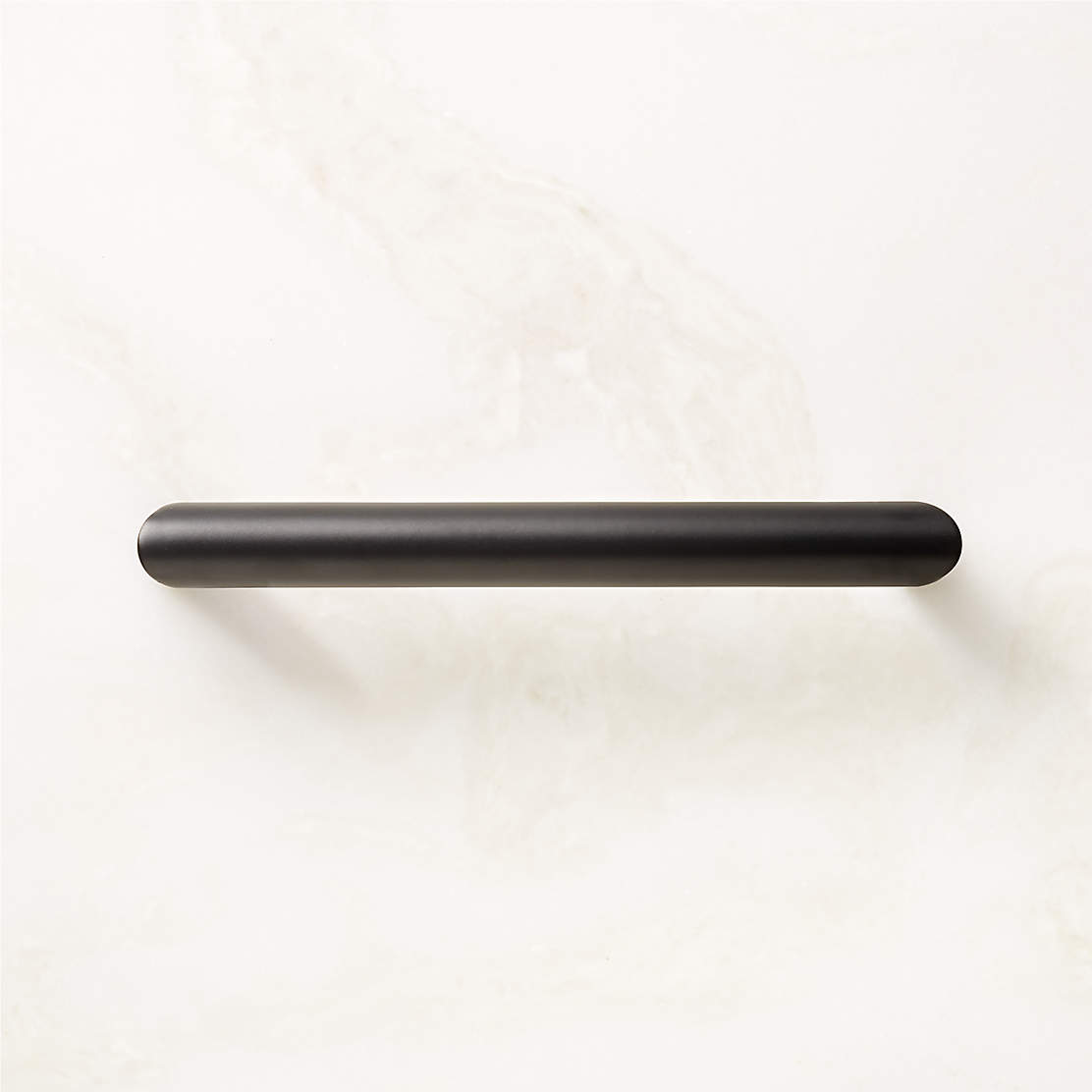 Curveaux Curved Black Cabinet Handle with Backplate 5" | CB2