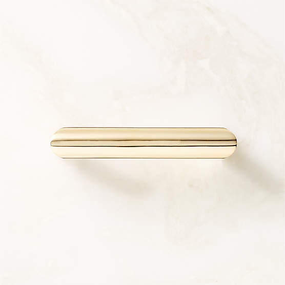 Curveaux Curved Polished Nickel Cabinet Handle with Backplate 5" | CB2 ...