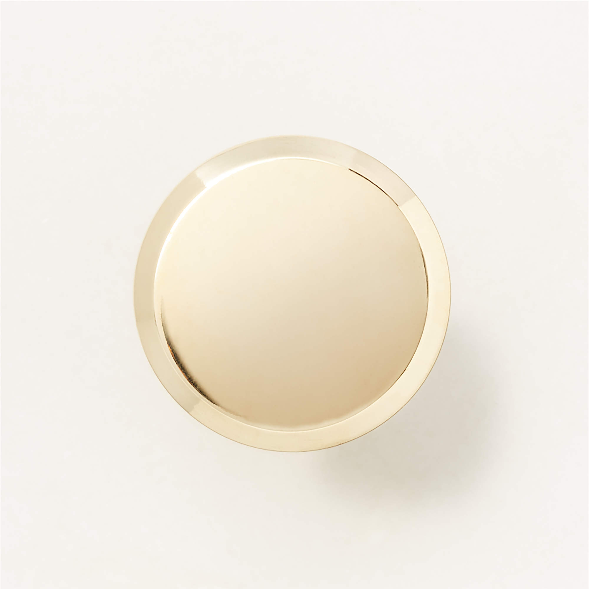 Curveaux Curved Round Unlacquered Polished Brass Knob 1.25'' + Reviews | CB2