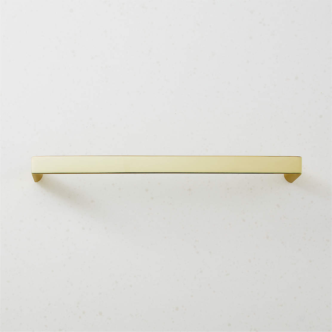 Blaine Brushed Brass Modern Handle 8" + Reviews | CB2
