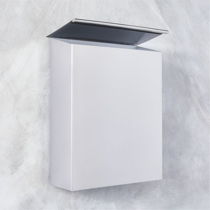 Damon Polished Stainless Vertical Mailbox | CB2 Canada