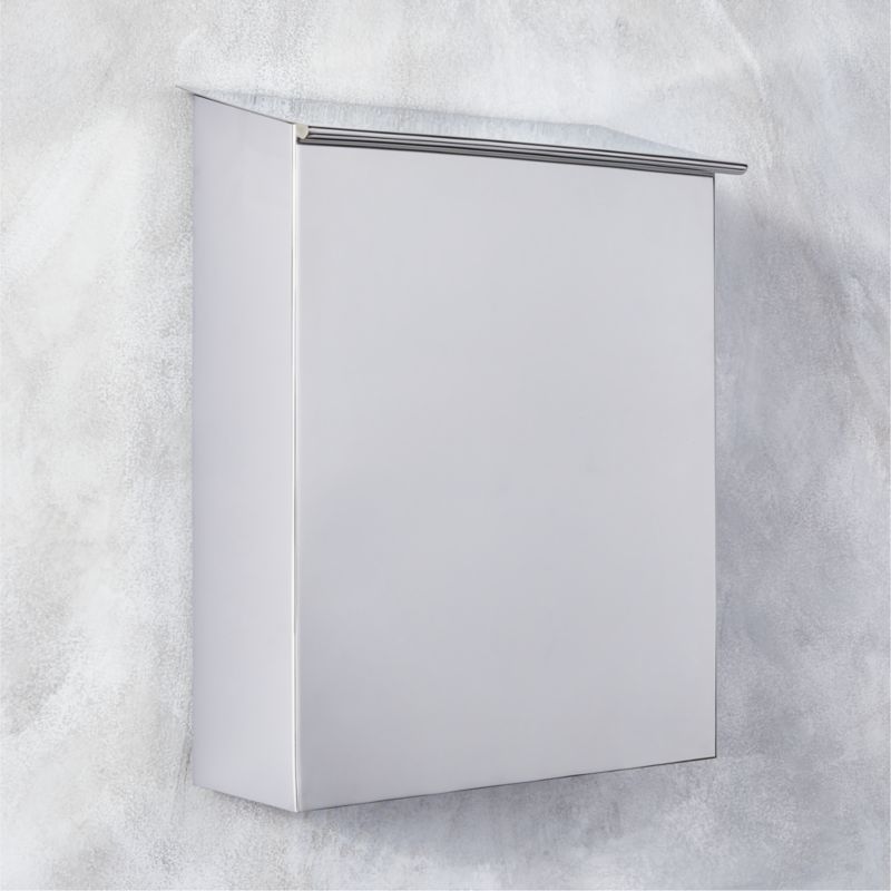 Damon Polished Stainless Vertical Mailbox | CB2 Canada
