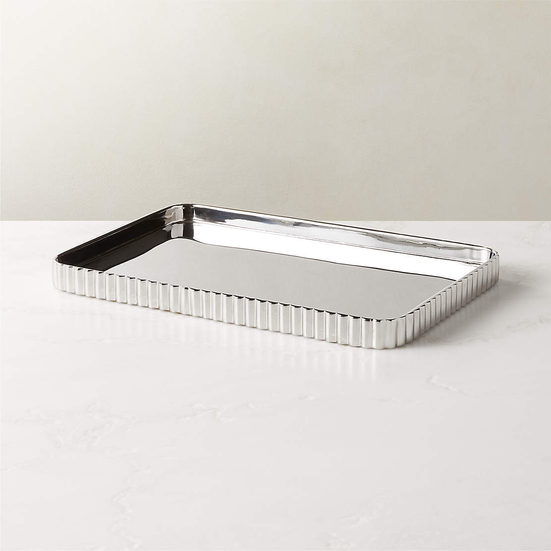 Griffith Stainless Steel Bar Tray + Reviews | CB2 Canada