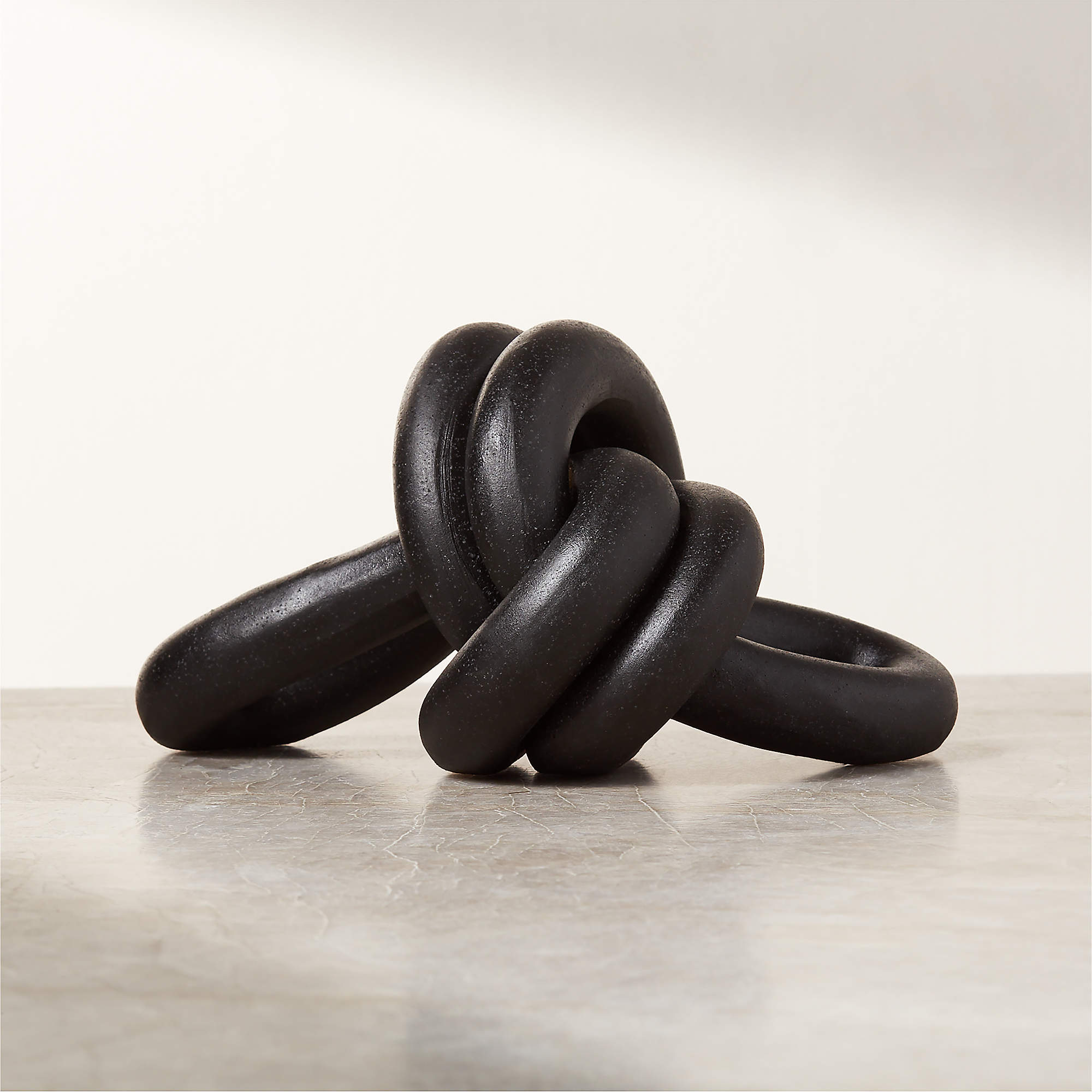 Decorative Black Ceramic Double Loop Knot XL + Reviews | CB2