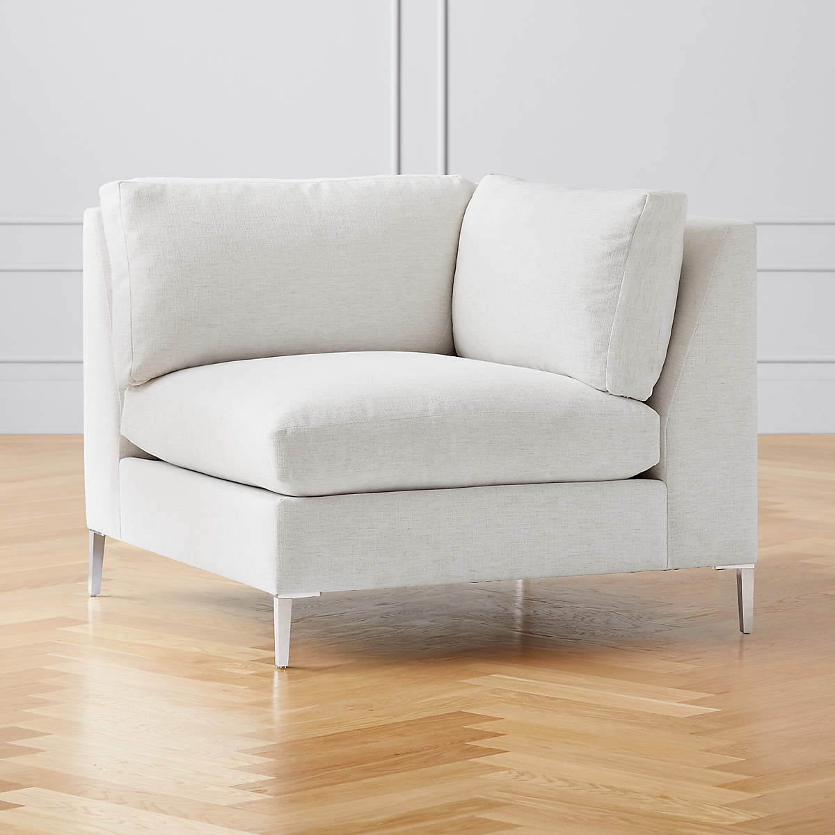 Decker Modern White Performance Fabric Corner Chair + Reviews | CB2 ...