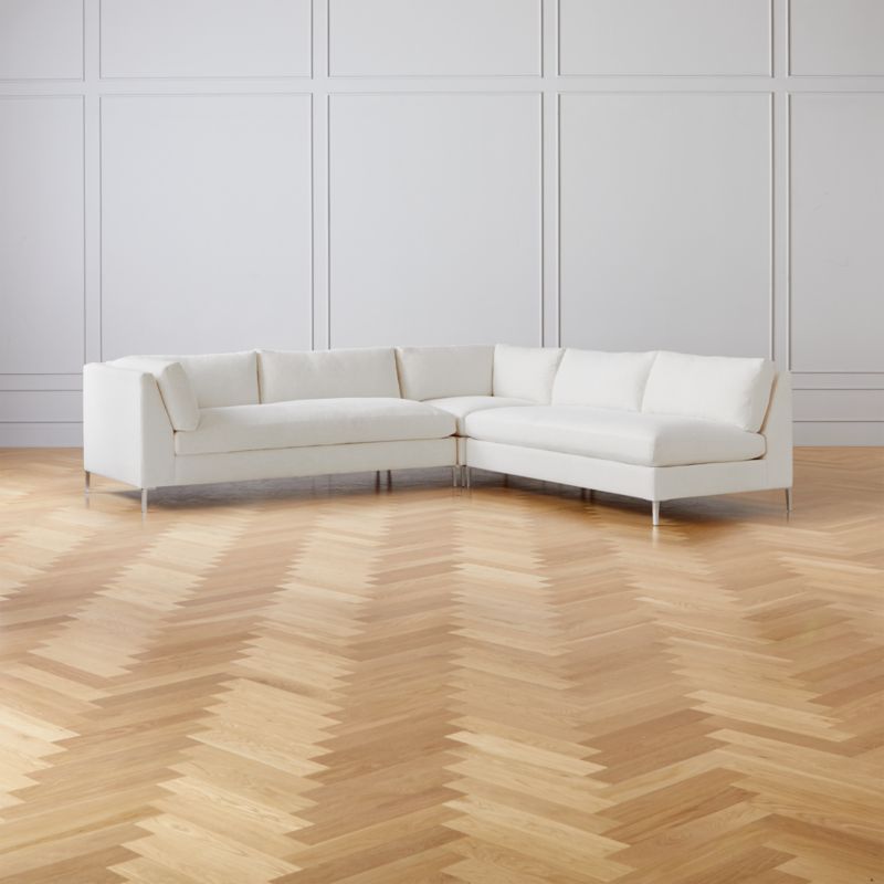 Decker 3-Piece Sectional Sofa with Left Arm Sofa Bloce Cream | CB2