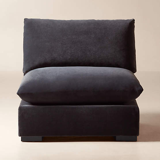 Marguerite White Performance Fabric Armless Chair | CB2