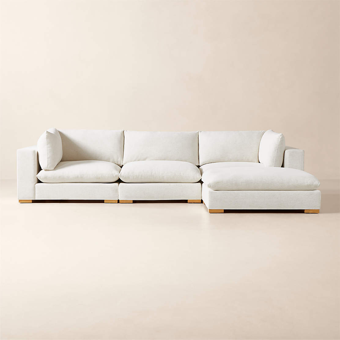 Stormo 3-Piece Ivory Boucle Sectional Sofa + Reviews | CB2 Canada