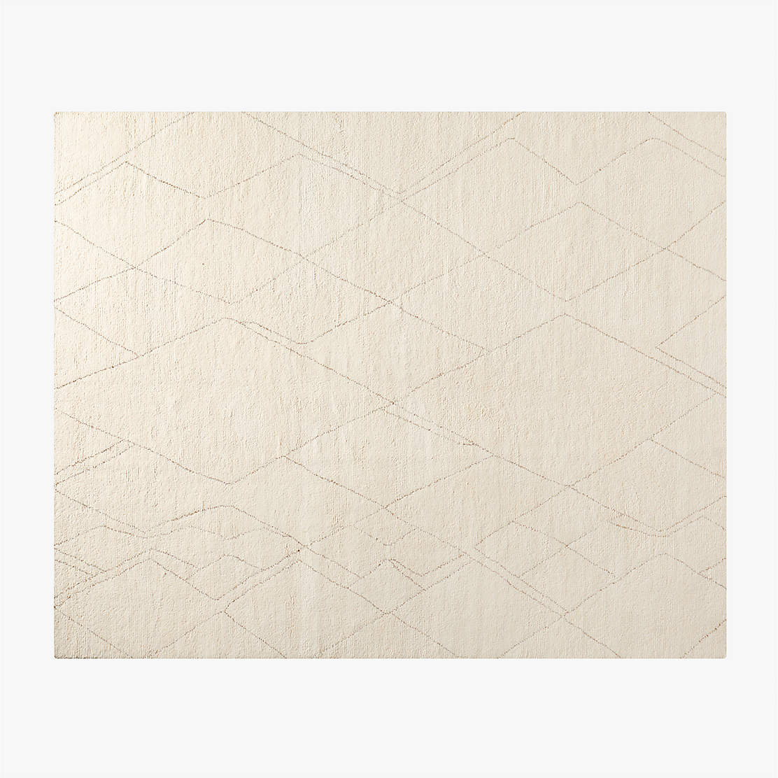 Keen Hand-Knotted White Viscose Area Rug 12'x15' | CB2