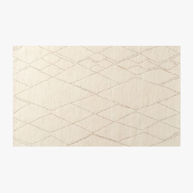 Diamant Warm White Hand-Knotted Wool Area Rug by Ackerman | CB2