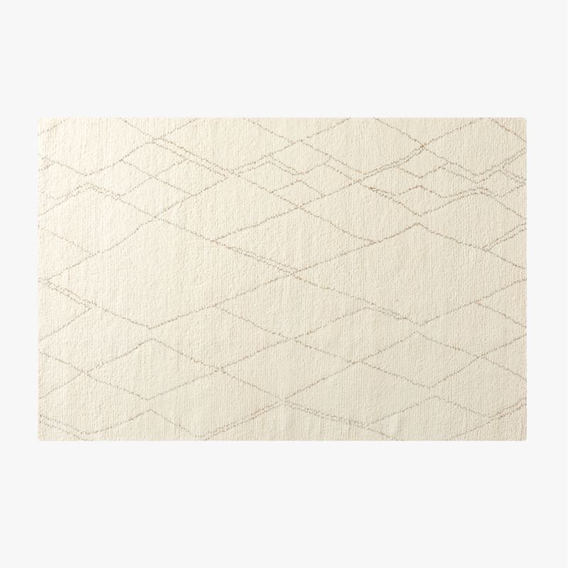 Diamant Hand-Knotted Warm White Wool Area Rug 6'x9' by Ackerman ...