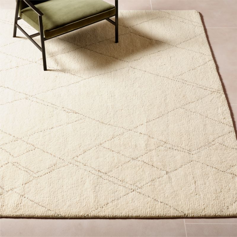Diamant Warm White Hand-Knotted Wool Area Rug by Ackerman 8'x10 ...
