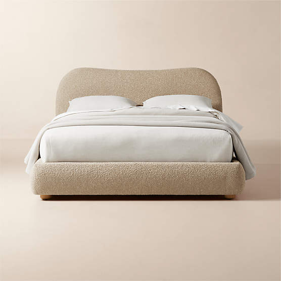 Forte Elliot Dove Black Base Queen Bed | CB2