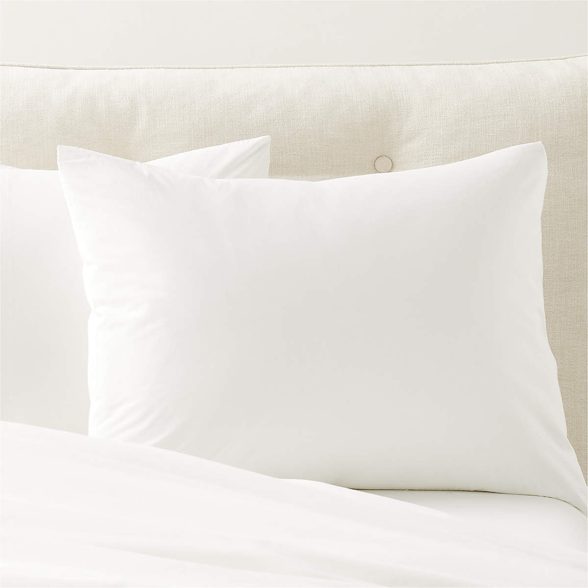 Dione Organic Cotton Washed Percale 400 Thread Count White Standard ...