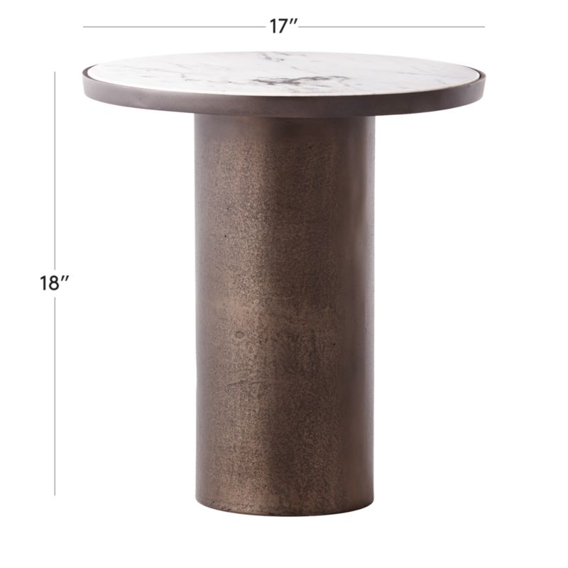 Discus Round Marble Modern Side Table | CB2