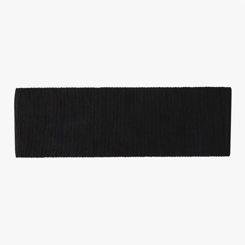 Diver Handwoven Ribbed Black Indoor Outdoor Performance Runner Rug 2 5