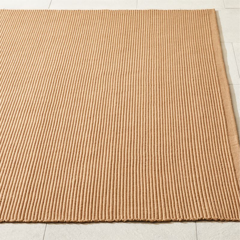 Diver Sand Ribbed Handwoven Performance Indoor/Outdoor Area Rug | CB2