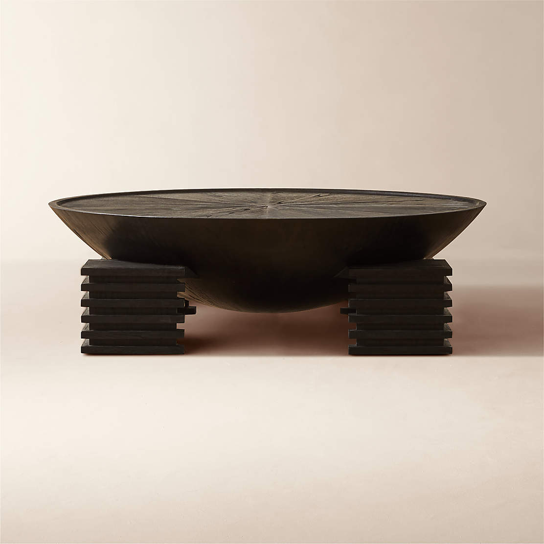 Bodene 50" Round Black Resin Coffee Table + Reviews | CB2 Canada