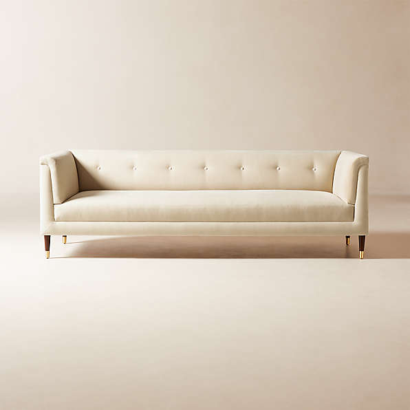Modern White Velvet Couches and Sofas CB2