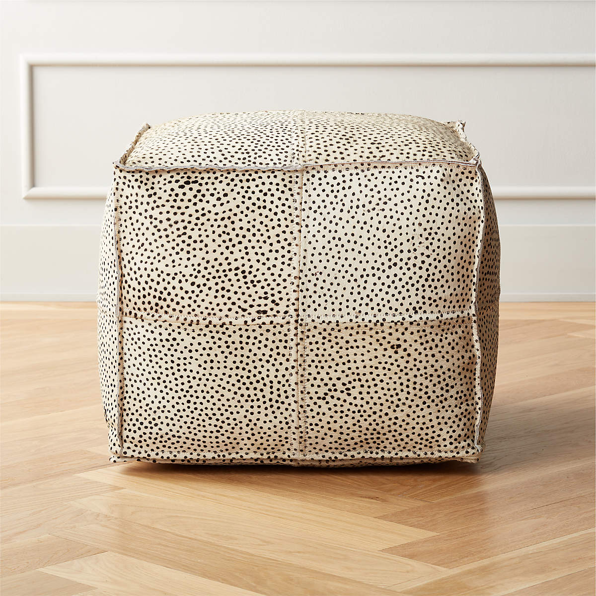 Dot Hair on Hide Pouf + Reviews | CB2