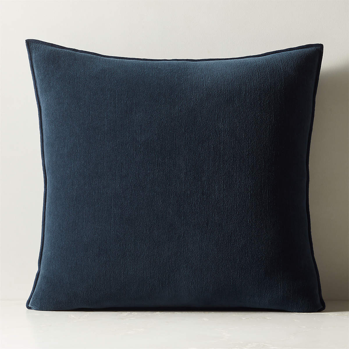 Doux Navy Blue Cotton Throw Pillow Cover 23" + Reviews | CB2