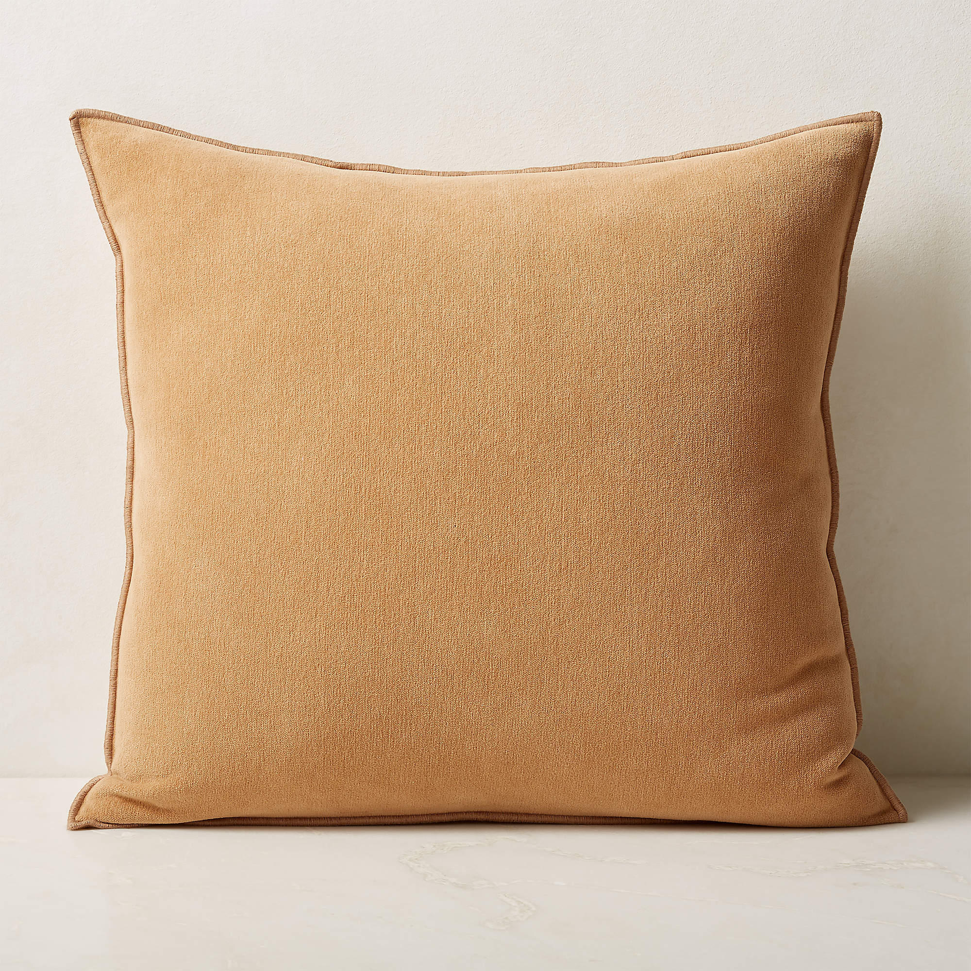 Doux Camel Brown Modern Throw Pillow with Feather-Down Insert 23 ...