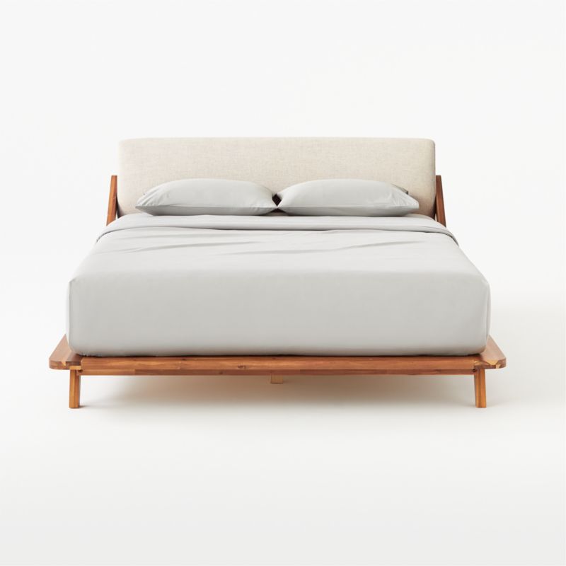 Drommen Acacia Wood Platform Queen Bed + Reviews | CB2
