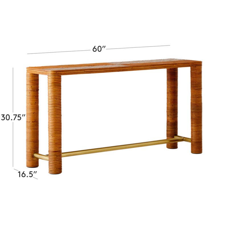 Edie Modern Rattan Console Table + Reviews | CB2
