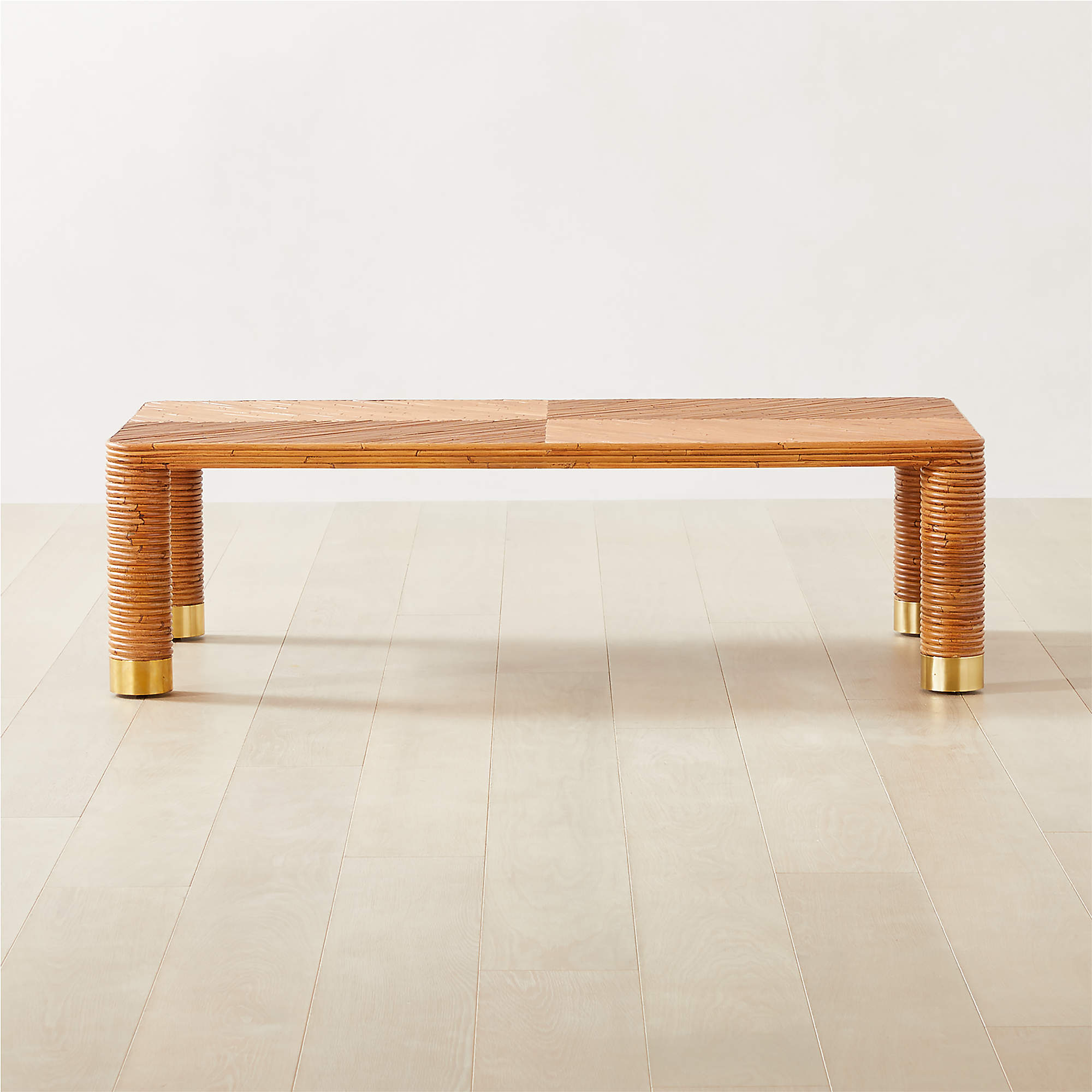 Edie Rectangular Rattan Coffee Table + Reviews | CB2