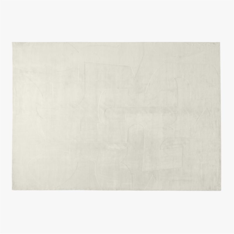 Eleyne Handloomed Ivory TENCEL Lyocell Area Rug 10'x14' + Reviews | CB2