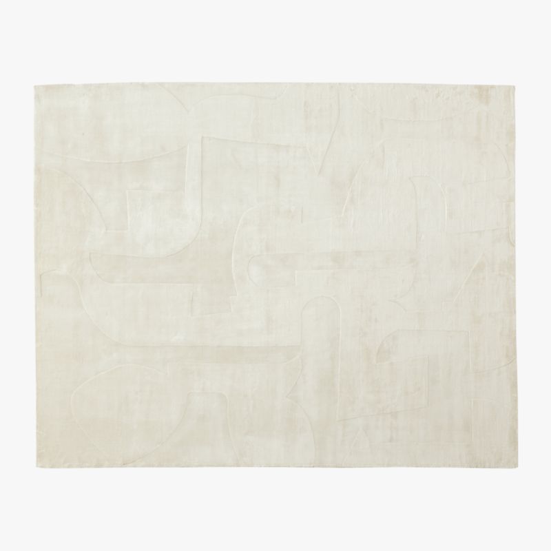 Eleyne Handloomed Ivory TENCEL Lyocell Area Rug 8'x10' + Reviews | CB2