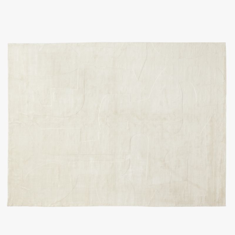 Eleyne Handloomed Ivory TENCEL Lyocell Area Rug 9'x12' + Reviews | CB2