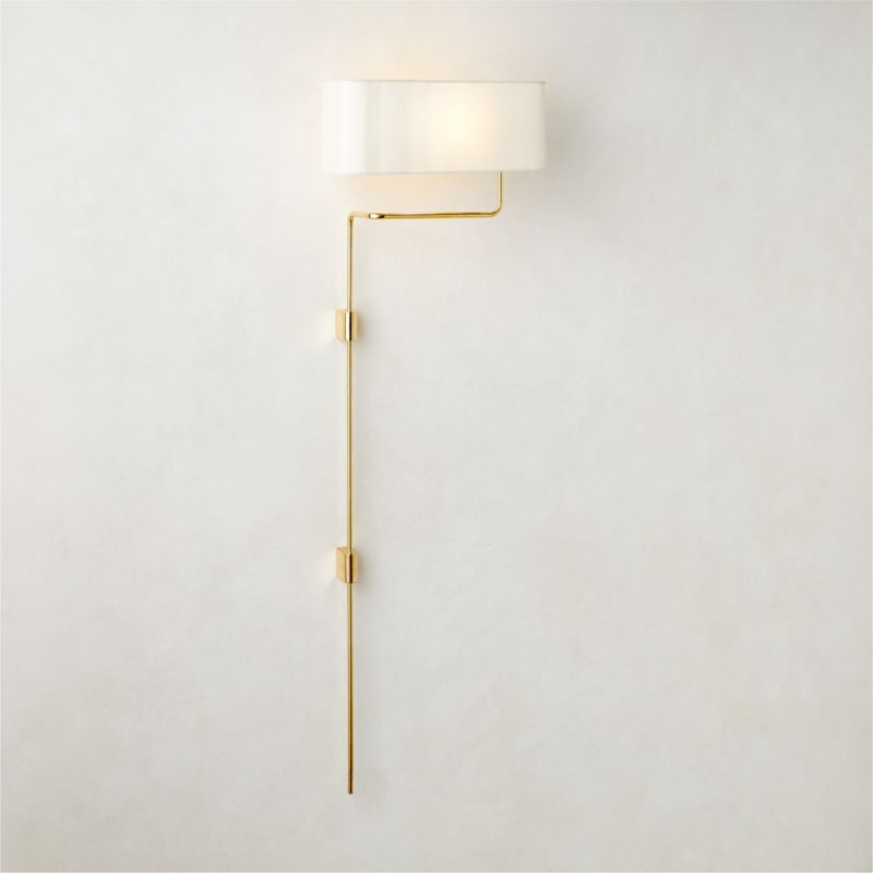Elodie Polished Brass Wall Sconce Light Right-Facing | CB2
