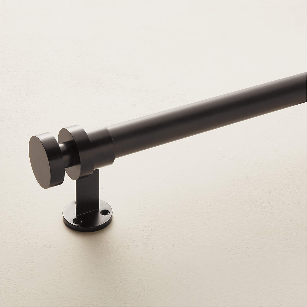 Emery Modern Single Matte Black Curtain Rod 28"-48"x1.25" + Reviews ...