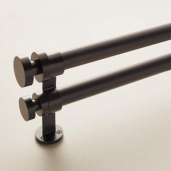 Modern Matte Black Blackout Curtain Rod 48"-88"x1.25" + Reviews | CB2