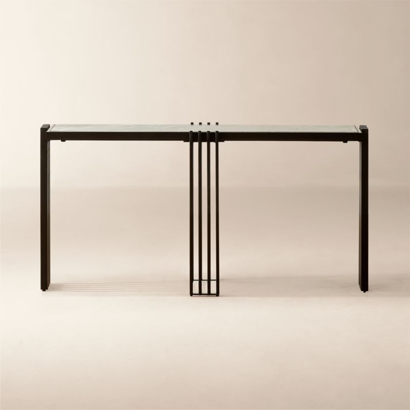 Emit Black Marble and Metal Console Table | CB2