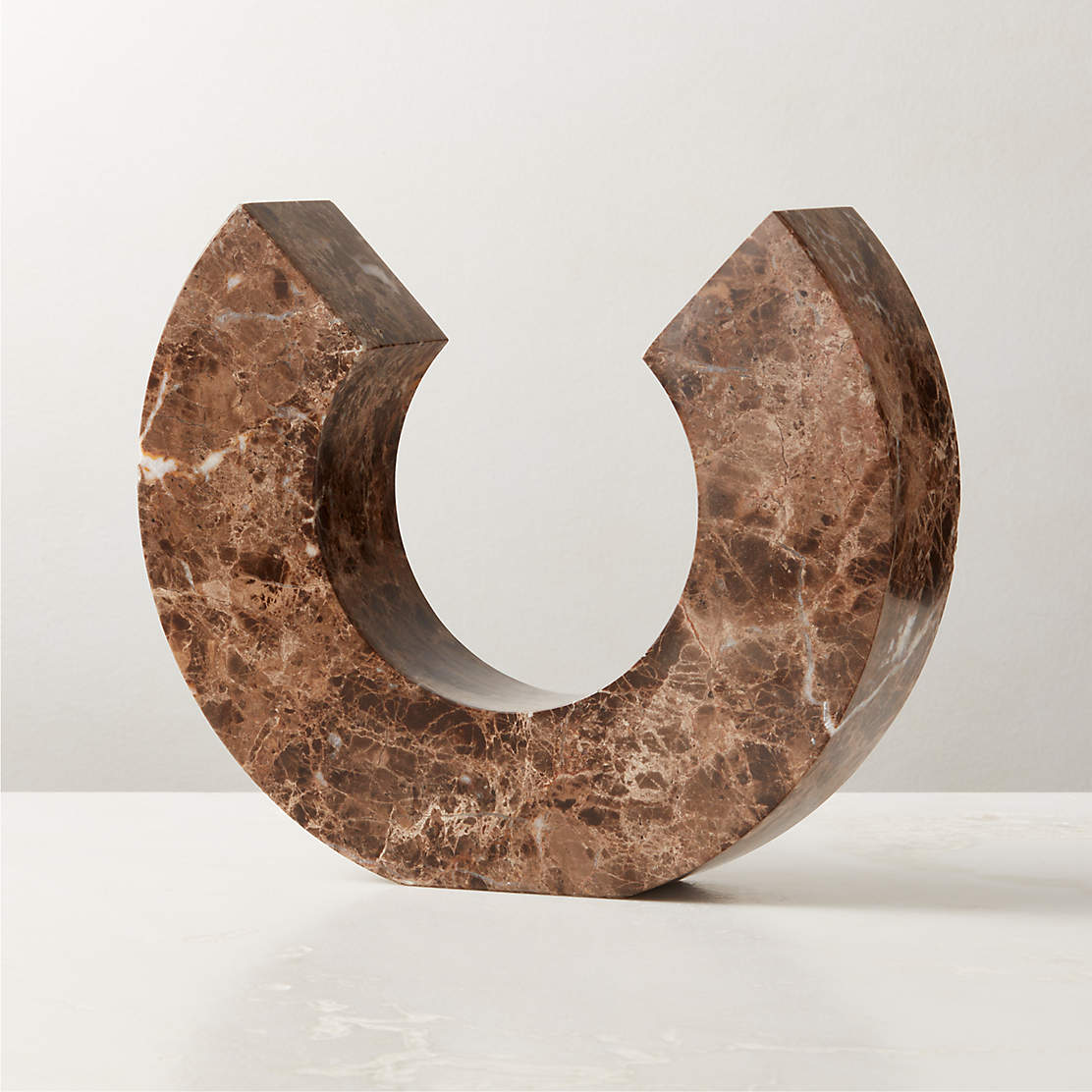 Ionic Modern Beige Marble Sculpture | CB2