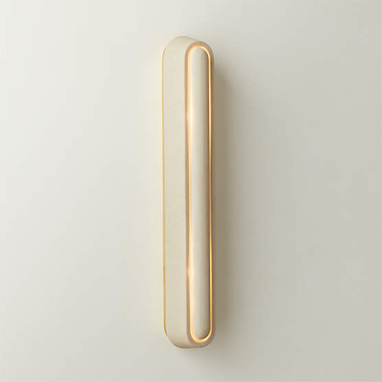 Fold Onyx and Brass Plug-In Wall Sconce Tall | CB2