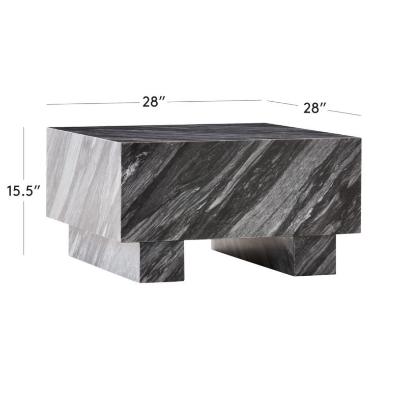 Enyo Modern Square Grey Marble Side Table + Reviews | CB2
