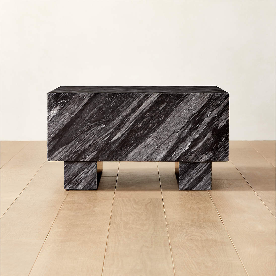 T Short Marble Side Table + Reviews | CB2