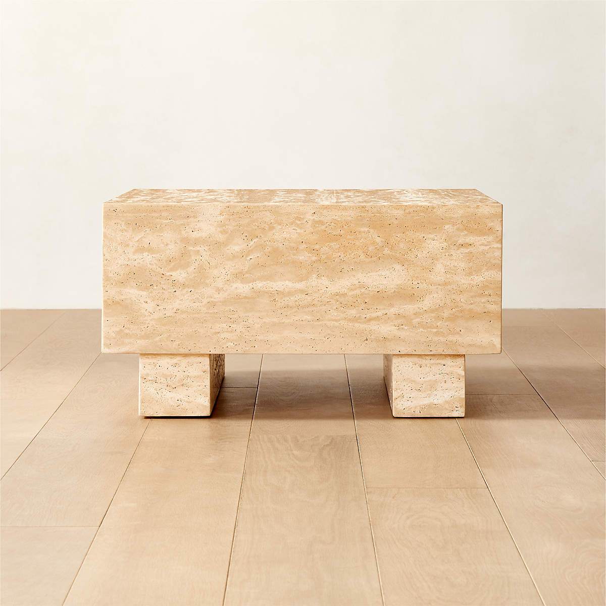 Enyo Modern Square Travertine Side Table + Reviews | CB2 Canada