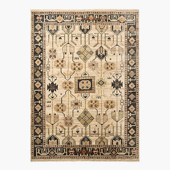 Ardito Hand-Knotted Green New Zealand Wool Area Rug 10'X14' + Reviews | CB2