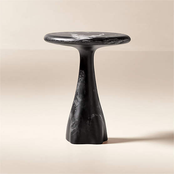 T Black Marble Side Tables | CB2